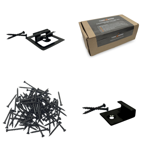 Composite Decking Clips Hidden Fixings. METAL CLIPS & SCREWS - BLACK ...
