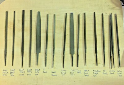 16pcs. Mixed Mfrs., 6" Files, Grobet,, Lenox, India, Viiala, Nicholson ...
