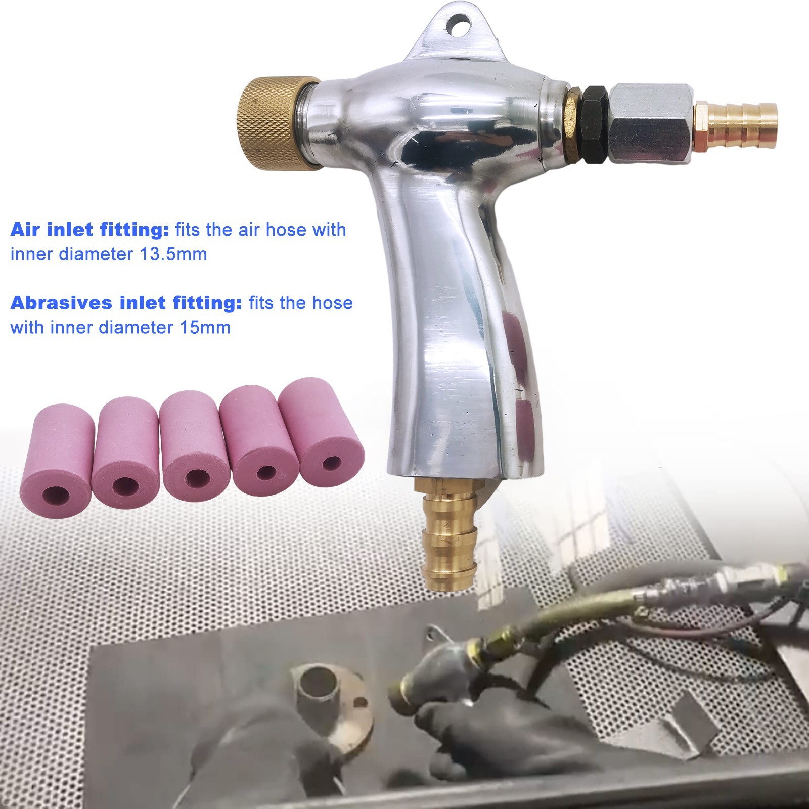 Sandblaster Gun Air Sand Blasting Ceramic Nozzles Kit for Sandblaster ...