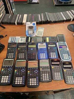 LOT of 18 CALCULATORS Casio TI Office max , Canon , Sharp &unbranded ...