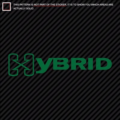 HYBRID Sticker Die Cut Decal Self Adhesive Vinyl Green Decal ...