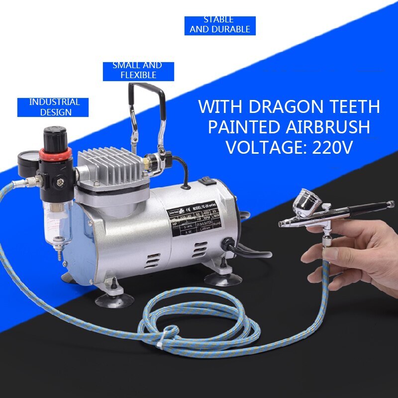 TC-20B Mini Air Compressor 220V Quiet Oil-free Vacuum Pump Leather ...