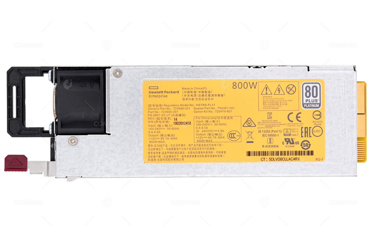 754381-001 / HP 800W FLEX SLOT PLATINUM POWER SUPPLY KIT FOR PROLIANT ...