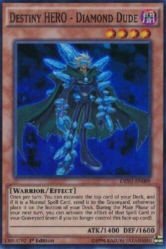 DESTINY HERO - DIAMOND DUDE (DESO-EN009) - YuGiOh Super Rare 1st Ed ...