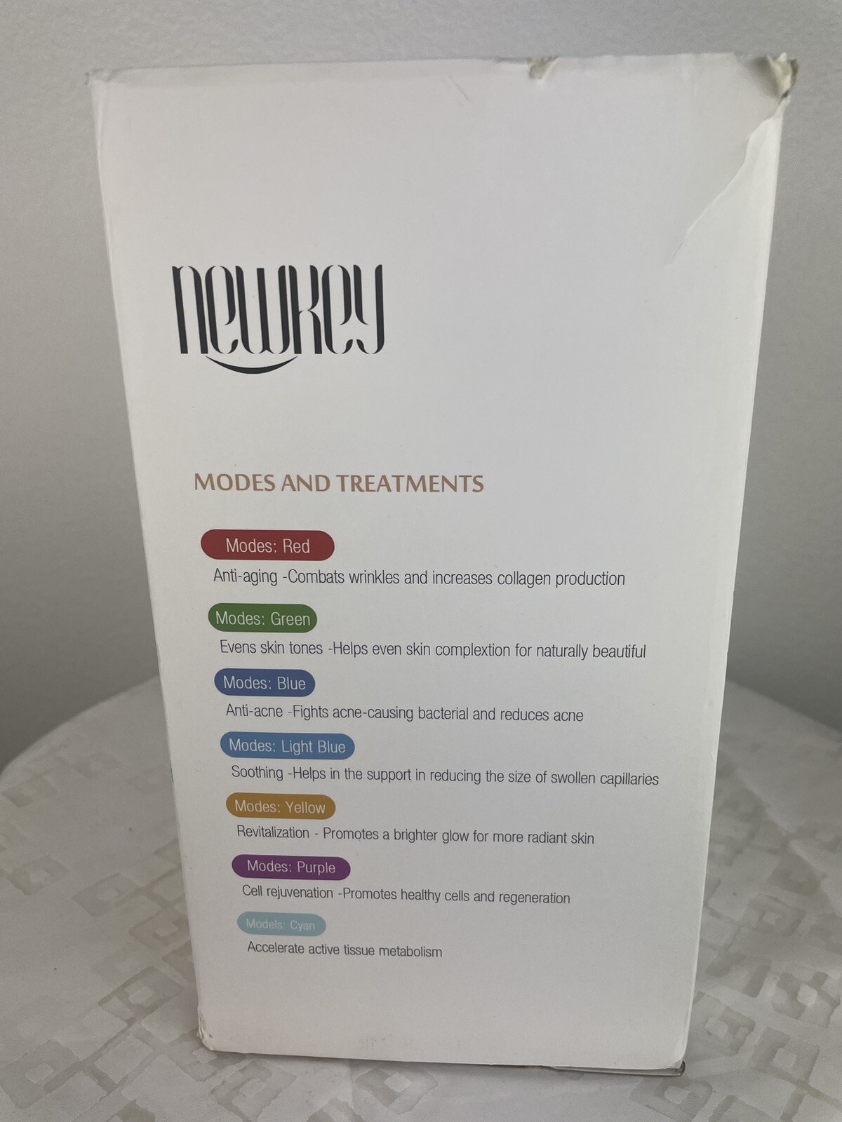 NEWKEY Led Face Mask Light Therapy, 7 Led Light Therapy Facial Skin ...