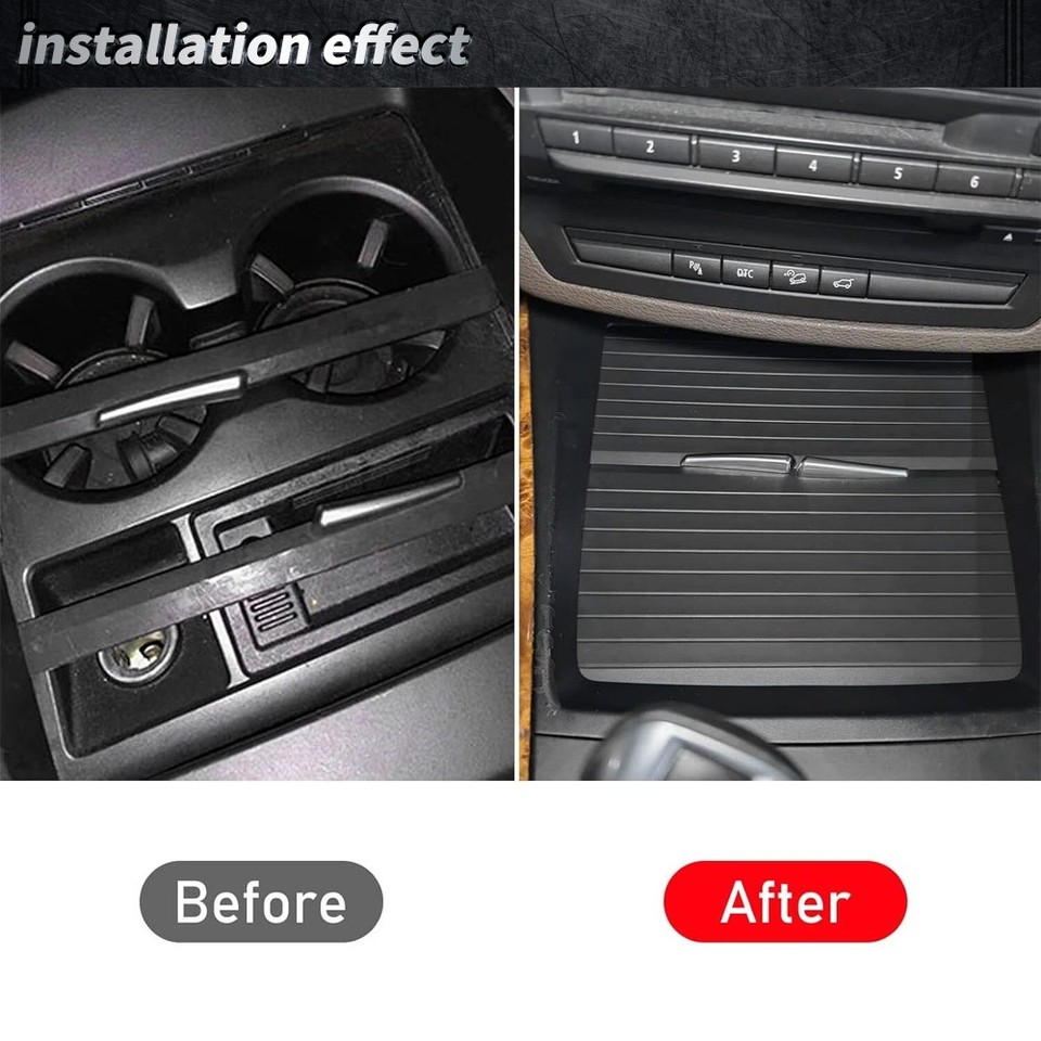 Front Console Cup Holder Roller Blind Cover Kit For BMW X5 X6 E70 E71 ...