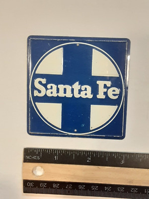 SANTA FE RAILROAD SMALL METAL NAME PLATE | eBay