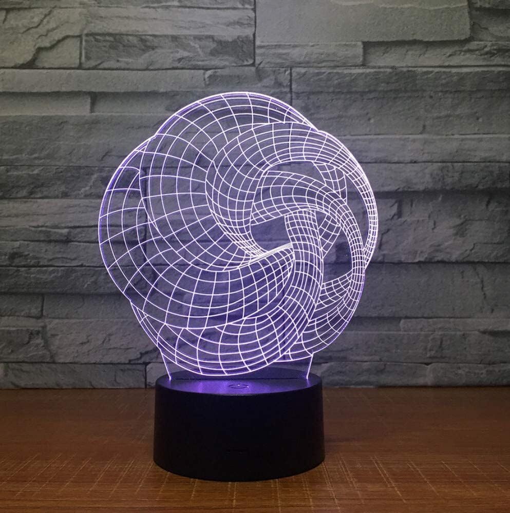 3D Illusion Night Light Spiral Desk Lamp 3D Novelty Lamps Creative RGB ...