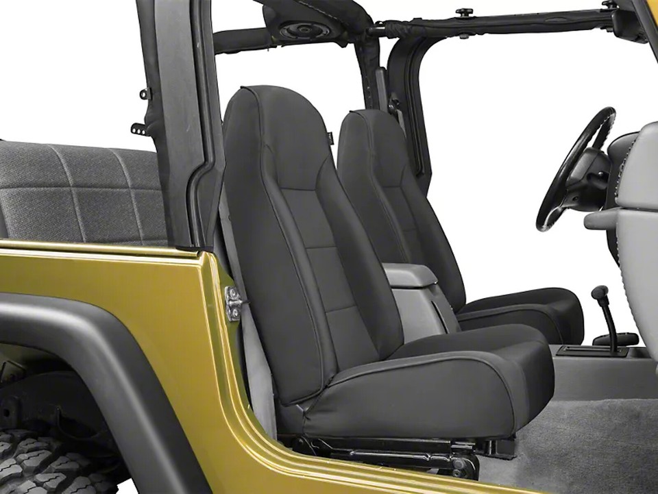 Rugged Ridge Front Black Denim High Back Non-Reclinable Seat for CJ7 ...