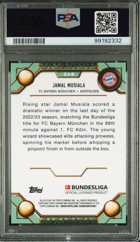 Jamal Musiala 2023-24 Jade Edition Bundesliga Chrome Jadeite Emerald 1/ ...