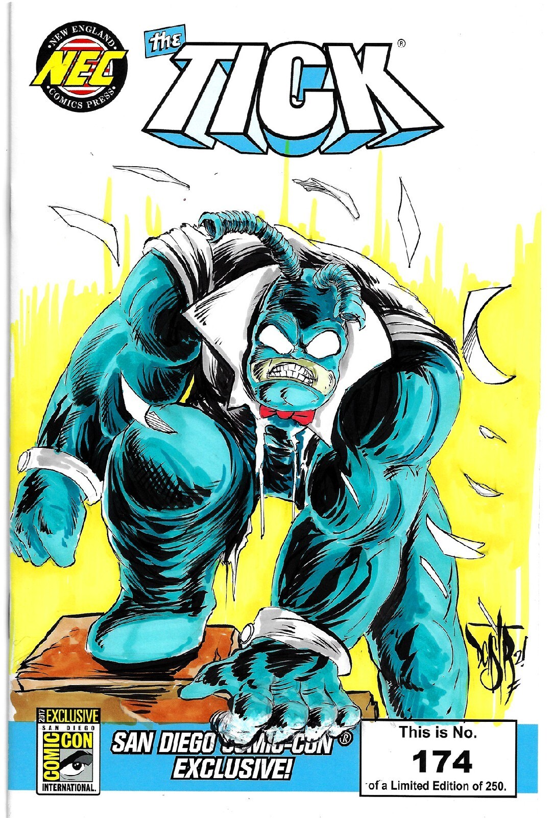 THE TICK SDCC 2017 NEC Blank Sketch Cover Variant W Original DCastr Art ...