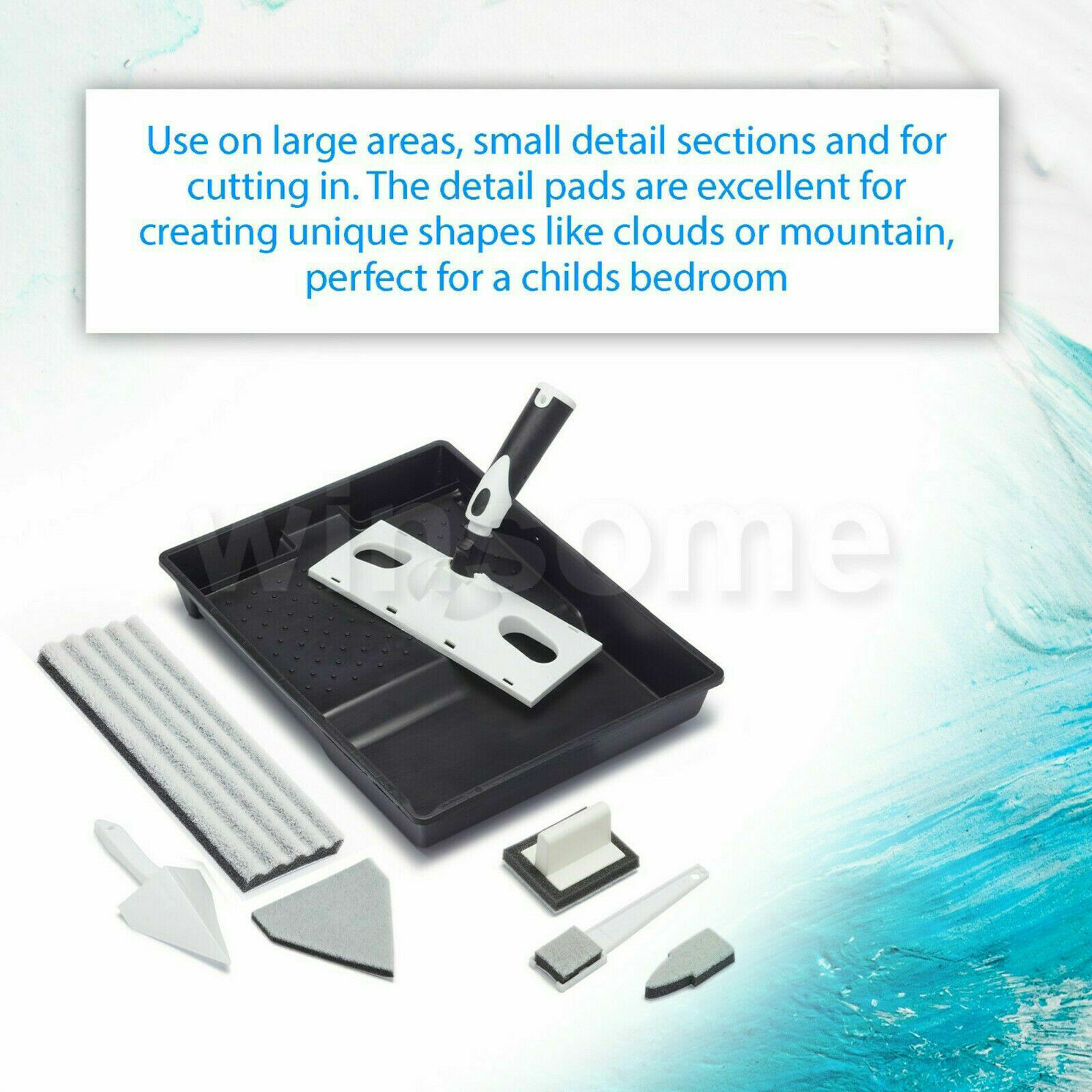 Harris Wall Ceiling Paint Pads Kit Set Corner Edging Emulsion DIY ...