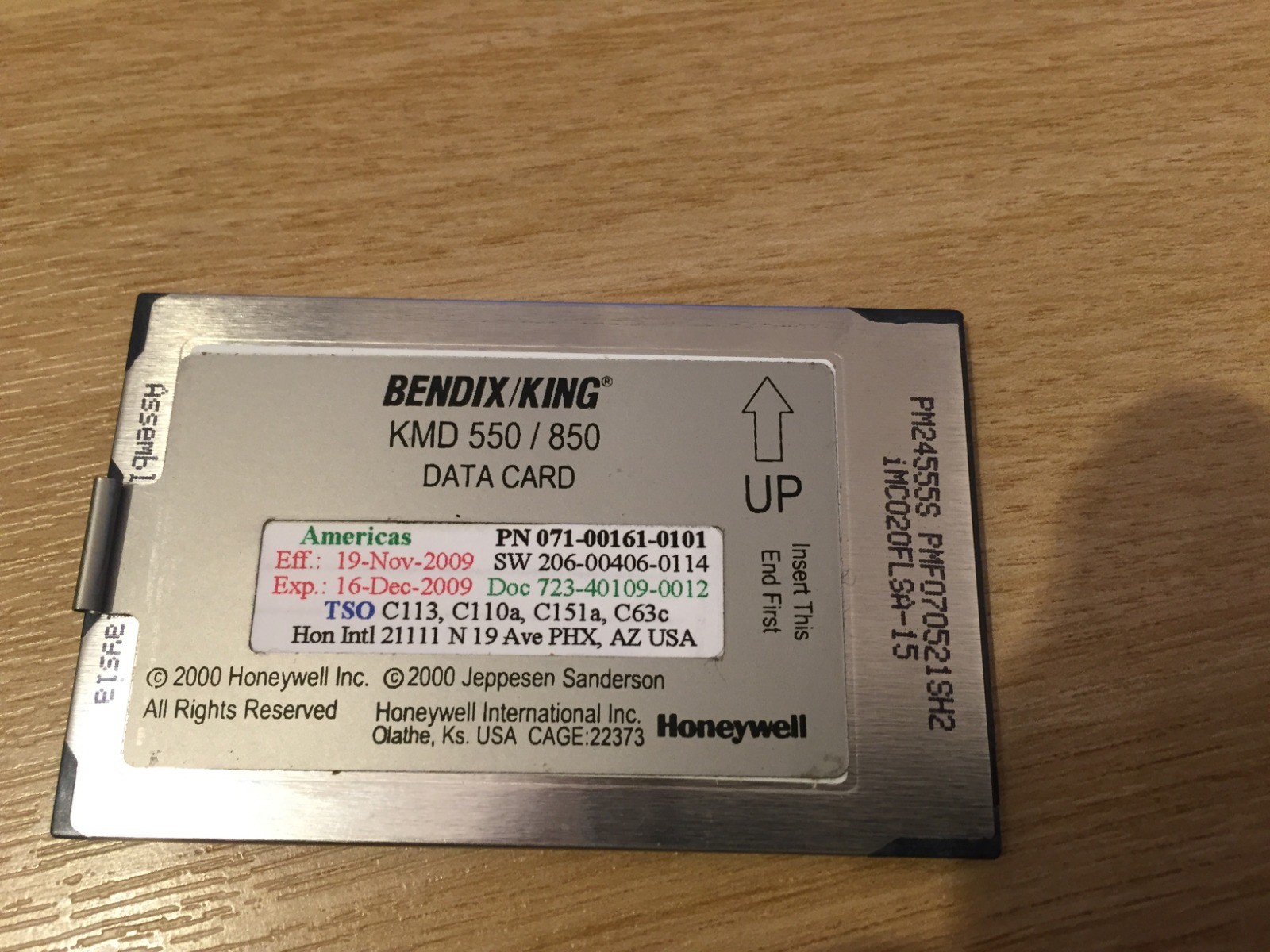 Bendix/King KMD-550/850 Nav Datacard (Card Only) P/N: 071-00094-0101 | eBay