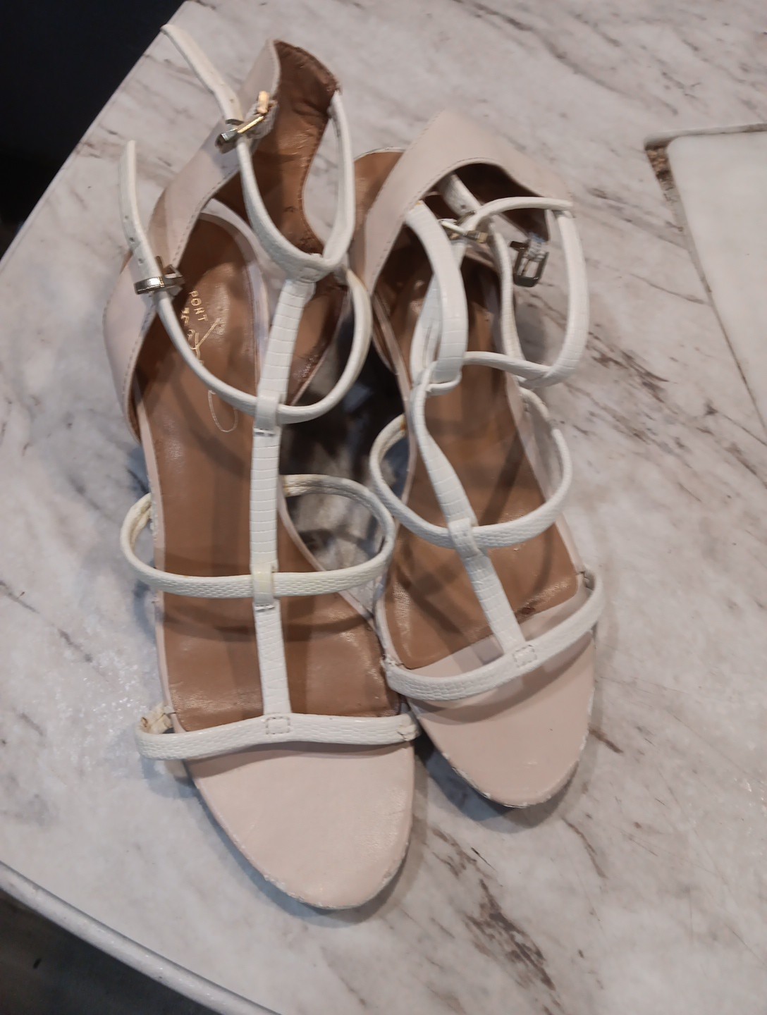 Pre-owned White Strappy Heels Report Signature Woman'… - Gem