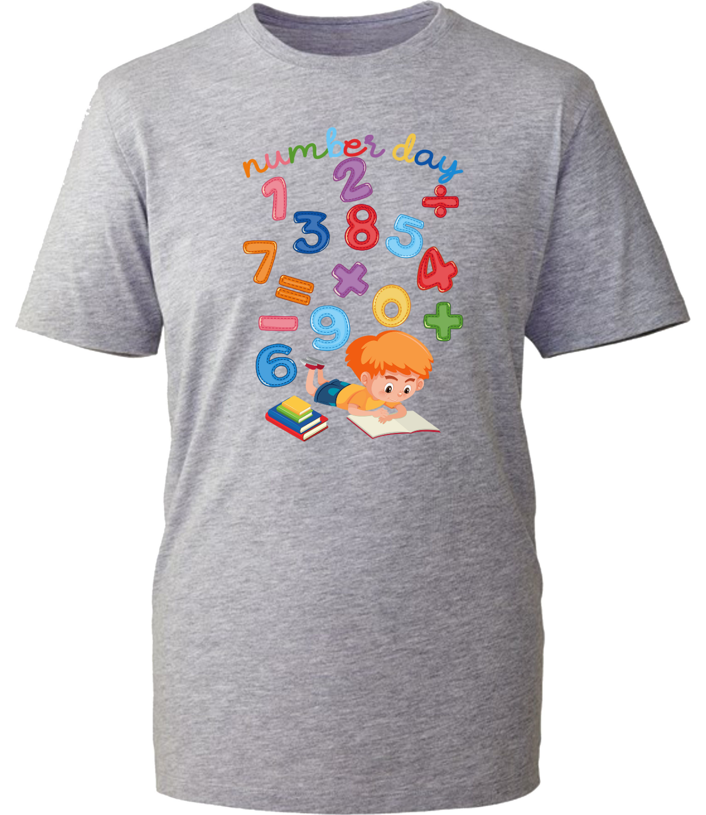 Numbers Day T-Shirt Colourful Numbers Maths Day School Charity Day Gift ...