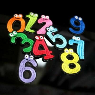 4.2CM Number Patch Patches Kids Iron-On Sew-On Retro Alphabet ...