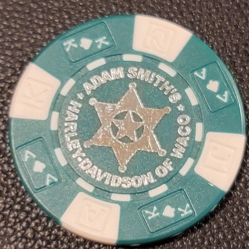 ADAM SMITH'S HD OF WACO~ TEXAS (Green AKQJ Design 1) Harley Davidson ...