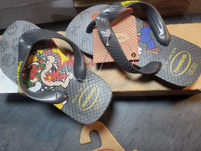 Havaianas Kids Mario Bros (Mini Me) Flip-Flops, Steel Grey Size 8C EU ...