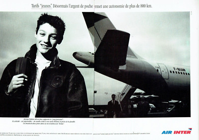 publicité Advertising 0323 1990 Air Inter cie aérienne tarif jeune ...