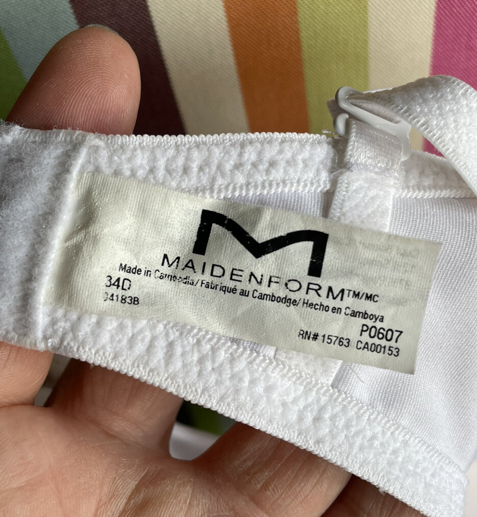 Maidenform White Lace Underwired Bra Size 34D 0785 - Gem