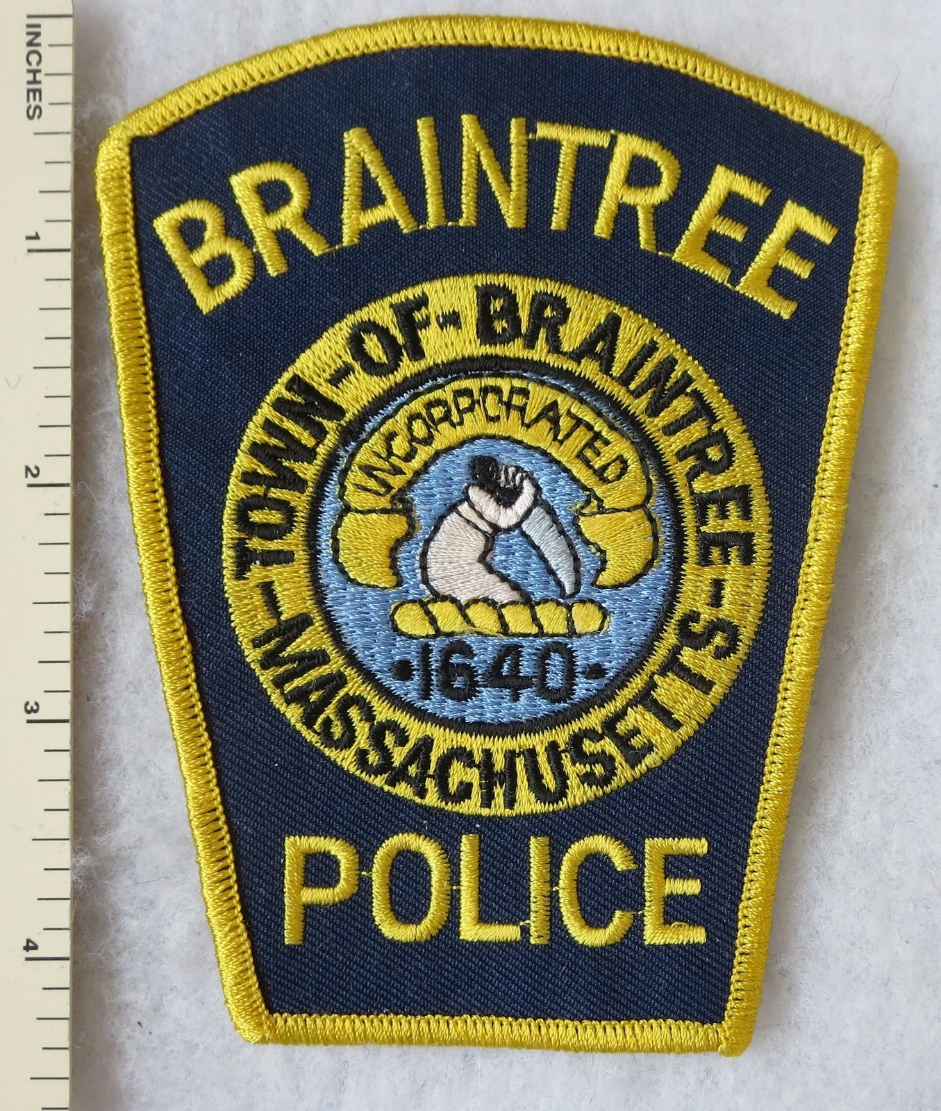 BRAINTREE MASSACHUSETTS POLICE PATCH Vintage ORIGINAL | eBay
