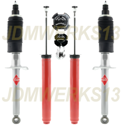 KYB AGX FRONT Adjustable & MONOTUBE Upgrade REAR 4 SHOCKS NISSAN 280ZX ...