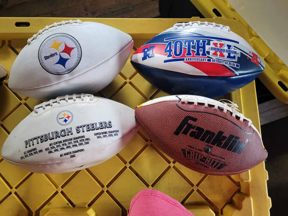 4pc lot Pittsburgh Steelers footballs full size 6x SB,SB XL,Franklin ...