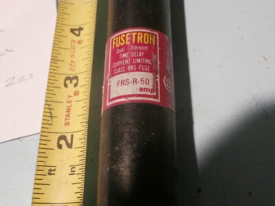 Fusetron FRS-R-50 FUSE, 50 AMP, DUAL ELEMENT TIME DELAY 600VAC 250VDC ...
