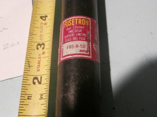 Fusetron FRS-R-50 FUSE, 50 AMP, DUAL ELEMENT TIME DELAY 600VAC 250VDC ...