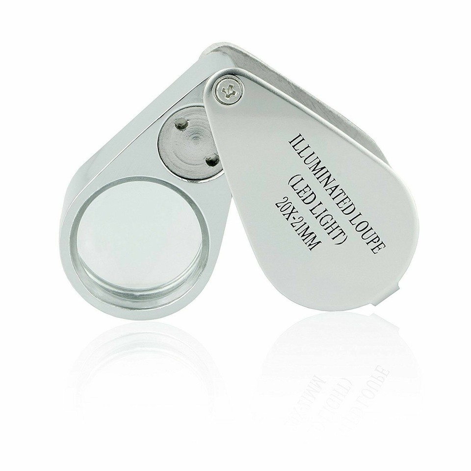 20X Illuminated LED Jewelers Jewelry Eye Loupe Magnifier Magnifying ...