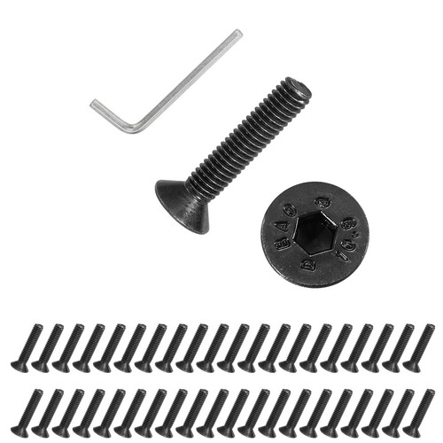M4x20 mm Flat Head Socket Cap Screws, 50 Pcs Bolt with Hex Spanner ...