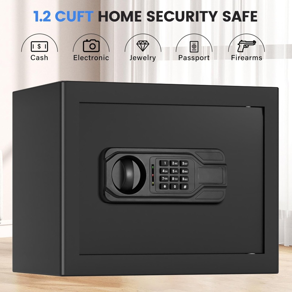 1.2 Cu Ft Home Safe Fireproof Waterproof, Small Fireproof Safe with ...