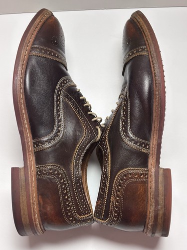 Allen Edmonds Strandmok Brown Leather Cap Toe Oxford Dainite Sole Shoes ...