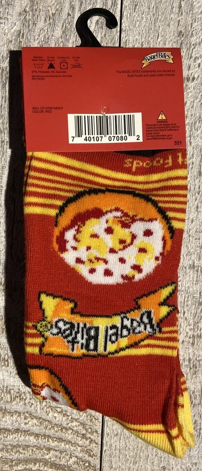 Bagel Bited Print Novelty Crew Socks - Men’s Size 6-12 | eBay