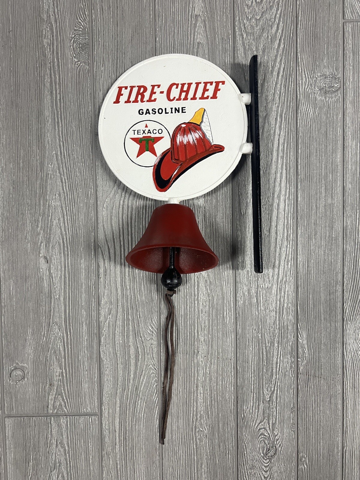 Texaco Fire Chief Gasoline Cast Iron Door Bell Wall Mount Vintage Rare ...
