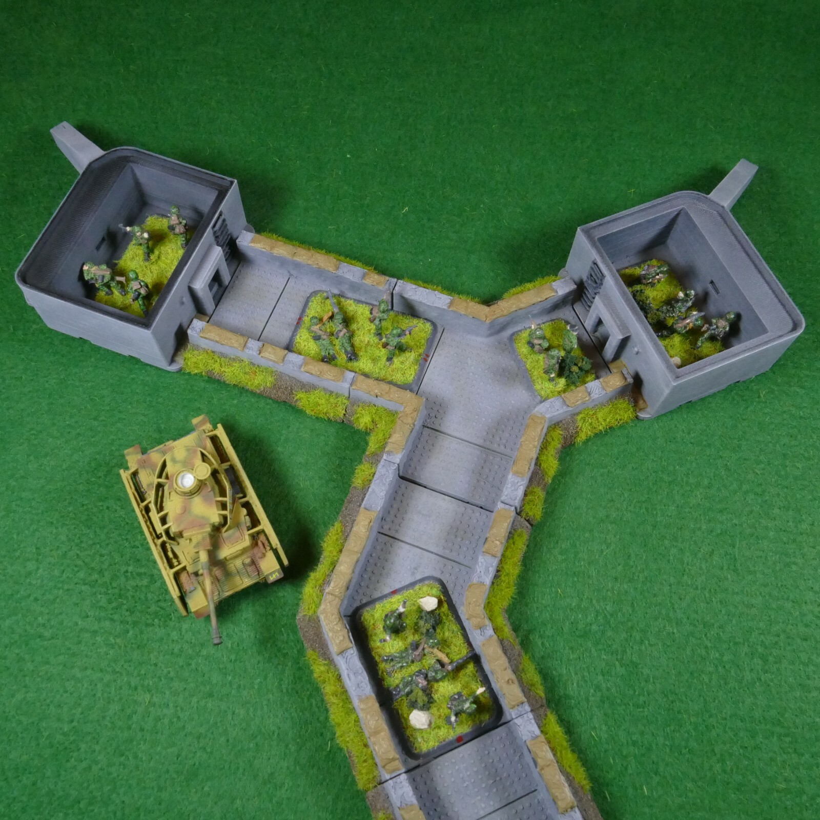 15mm, 7 piece, Flames of War Trench and Bunker Set 1 WW2 Wargaming | eBay