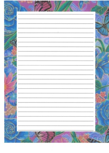 20 Sheets 5 Envelopes A5 Letter Writing Set: butterflies pink blue ...