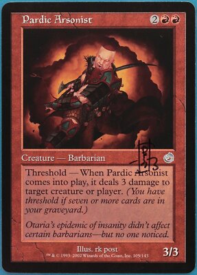 Pardic Arsonist Torment NM Red Uncommon SIGNED MAGIC CARD (ID# 410628 ...