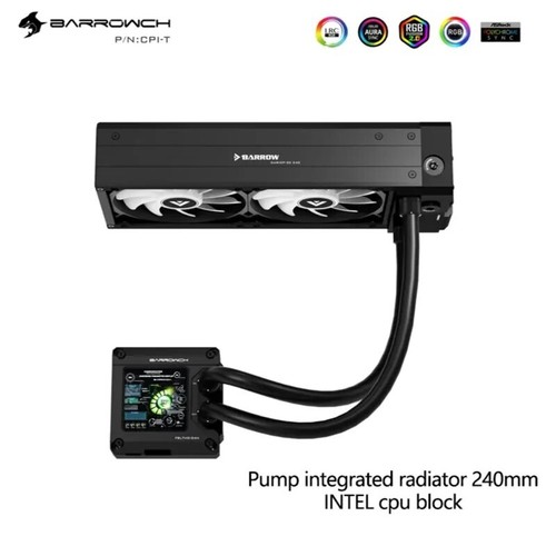 Barrowch Water Cooling Kit 240/360mm Radiator Pump Combo+CPU Block For ...