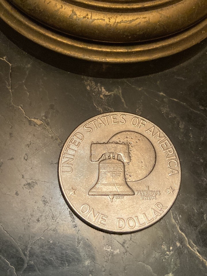 RARE 1776-1976 D Eisenhower Liberty Bell Moon Silver $1 US Bicentennial ...