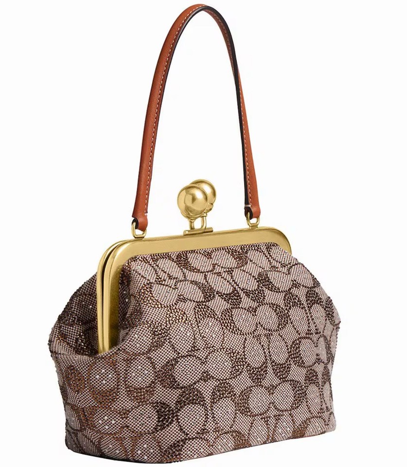 Coach Crystal Signature Jacquard Kisslock 16 Frame Bag SHIPS ASAP | eBay