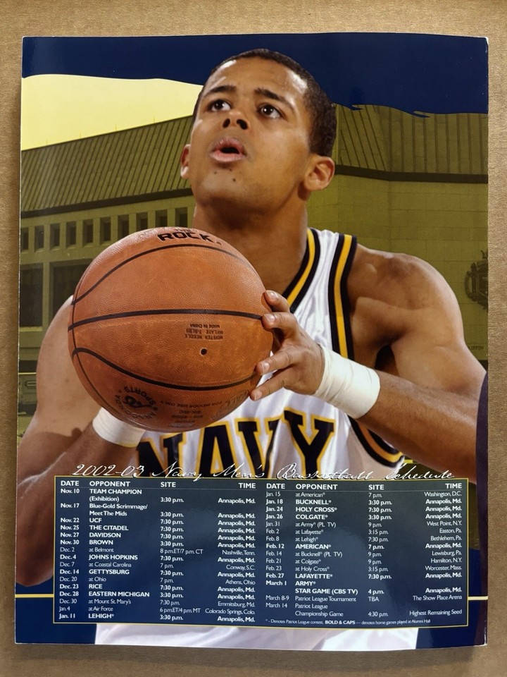 2002-03 Navy Midshipmen Basketball Media Guide-Head Coach Don DeVoe ...