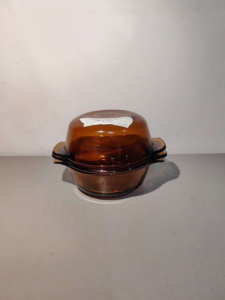 Anchor Hocking & Fire King #472 Amber Baking Dish W/ Lid 12 oz Single ...