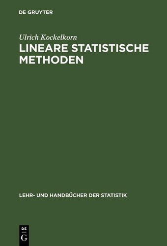 Lineare statistische Methoden by Ulrich Kockelkorn (German) Hardcover Book | eBay