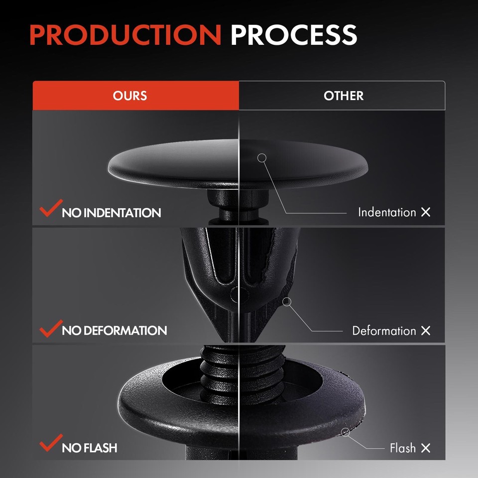 100Pcs 8mm Nylon Door Panel Retainer Clips Fastener for Jeep Grand ...