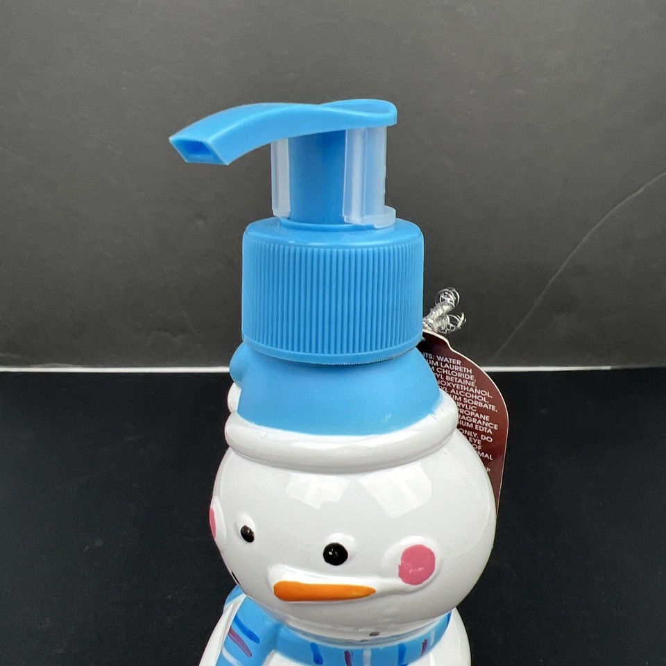 Snowman Peppermint Hand Soap Dispenser Blue & White 10.5 Fl Oz NEW | eBay