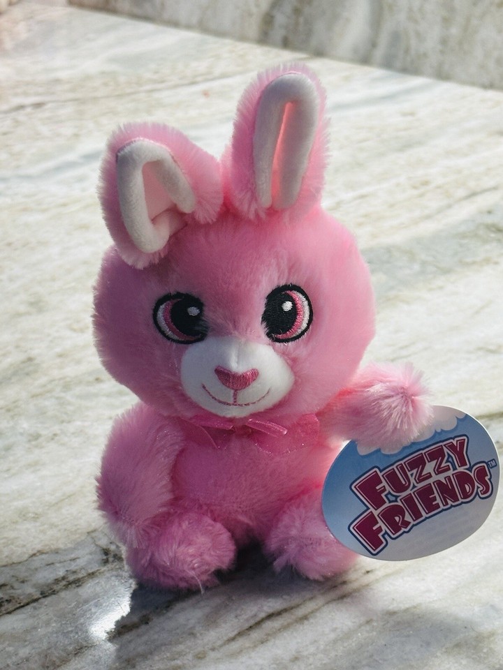 Fuzzy Friends Plush Baby Pink Bunny Stuffed Animal-Easter/Valentines ...