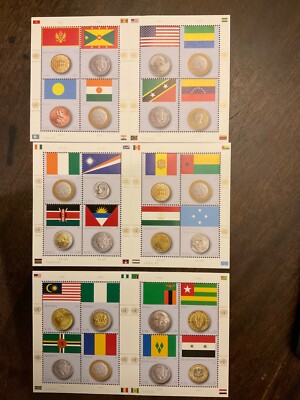 UN 2013 Flags and Coins NY 1078, Geneva 576, Vienna 539. Cat 49.75 lot ...
