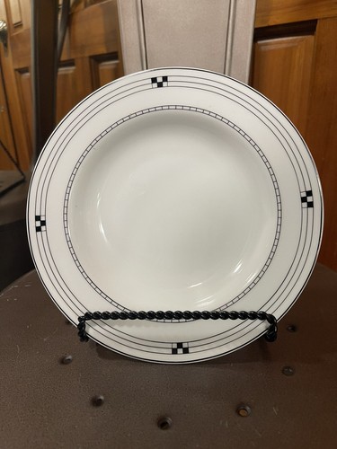 Set of 8 • Pottery Barn Geometric Checkered Pattern • Rimmed Soup Bowls ...