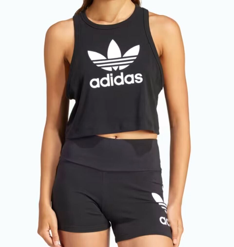 adidas Women’s Cropped A2k Tank Crop Top Black Ribbed Size Medium for ...